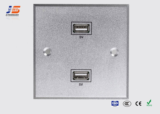 Sand Blast Multi Media Wall Plate Outlet  2 * USB 5V Charger Socket