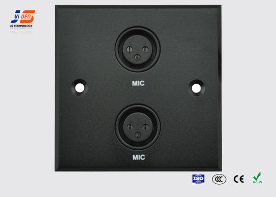 Three Pin XLR Connector Multimedia Wall Plates / Aluminum Wall Power Socket