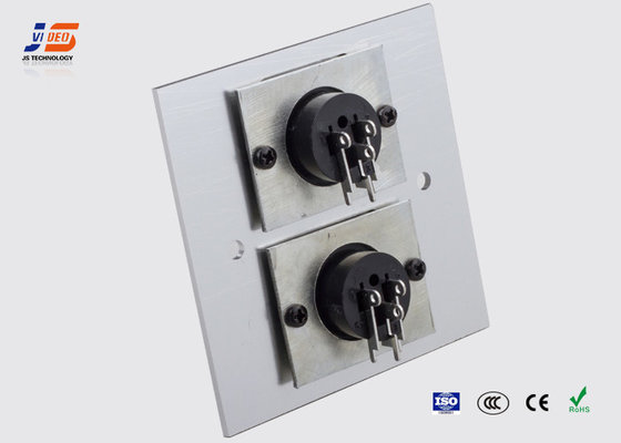 Three Pin XLR Connector Multimedia Wall Plates / Aluminum Wall Power Socket