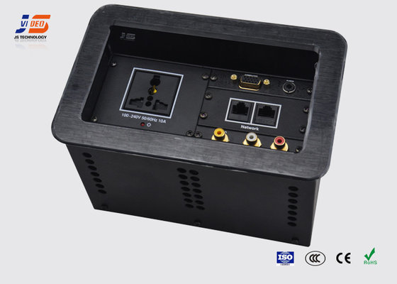 Aluminum Conference Table Connection Box With AC Power Audio Video