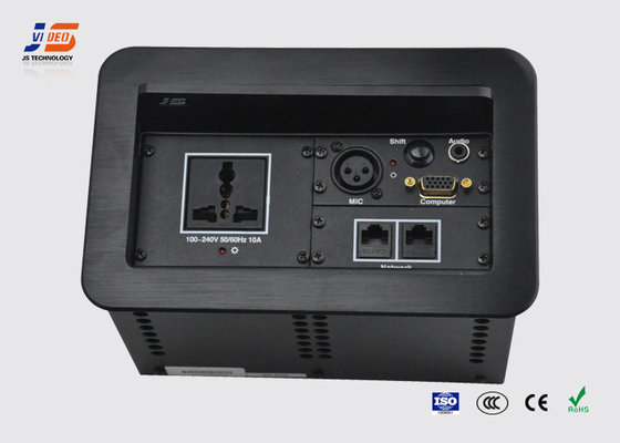 Aluminum Conference Table Connection Box With AC Power Audio Video