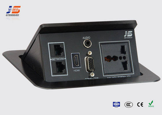 Aluminum Conference Table Power Box , Conference Table Outlet Box Black
