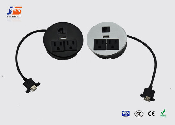 86mm Panel Tabletop Connection Box USB RJ45 RJ11 220v Power Plug