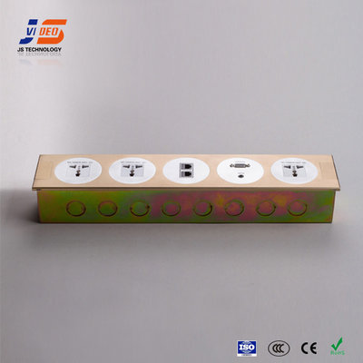 Aluminum Multifunctional Hotel Wall Mounted Socket AV Network AC Power Plug