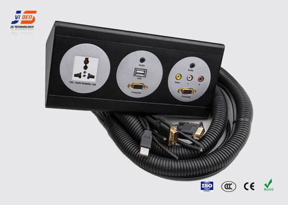 Tabletop Outlet Multimedia Connection Box With AV VGA RJ45 HDMI