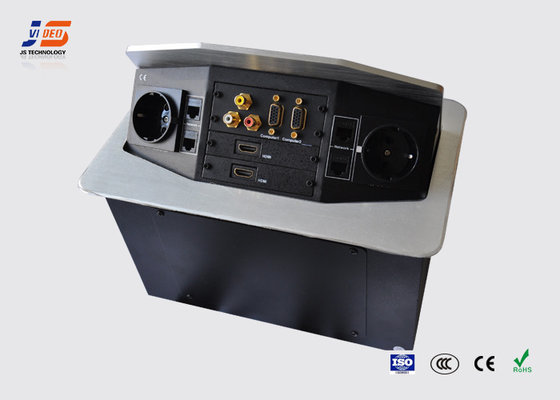Hidden Aluminum Conference Table Connection Box Pop Up Audio Video Table Socket