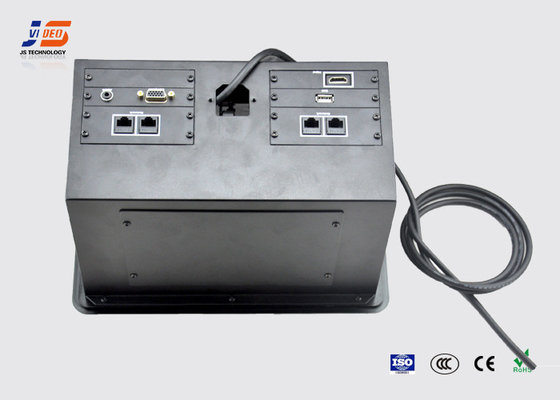 Hidden Aluminum Conference Table Connection Box Pop Up Audio Video Table Socket