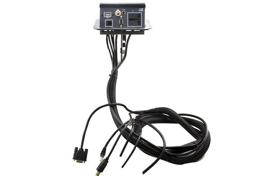 Hidden Tabletop Interconnect Box , Australian Power Plug For Commercial