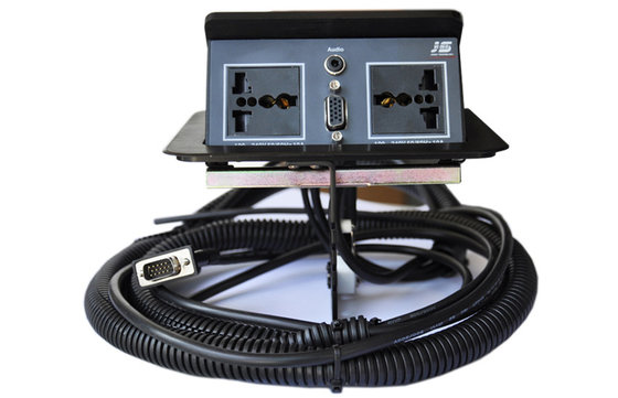 Tabletop Interconnect Box , Electrical Power Box Power Plugs Sockets VGA 10A
