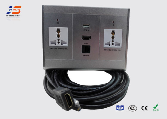Black / Silver Aluminium Alloy  HDMI Socket With Electric Multi Plug
