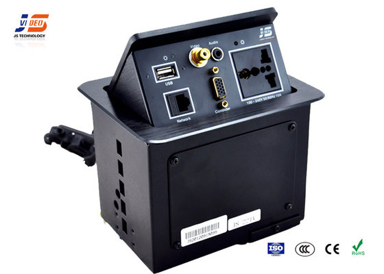 Audio Video Aluminum Tabletop Interconnect Box Desktop Power Socket