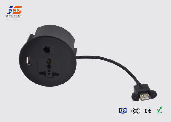 Flush Mount Desk Grommet,  Power Outlet Aluminum Panel RJ45 RJ11 USB Charger