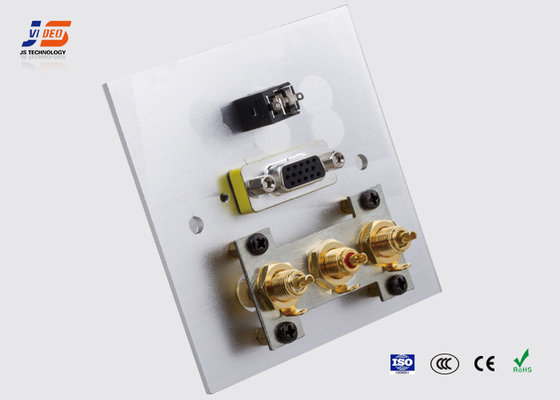 VGA Multi Media Wall Plate Gold-plated RCA Video And Audio Connections