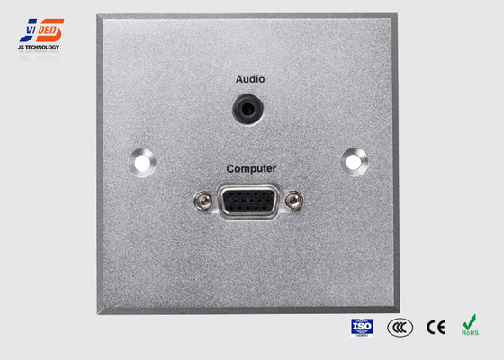 Aluminum Black Multi Media Wall Plate Vga , 3.5 MM Stereo Audio