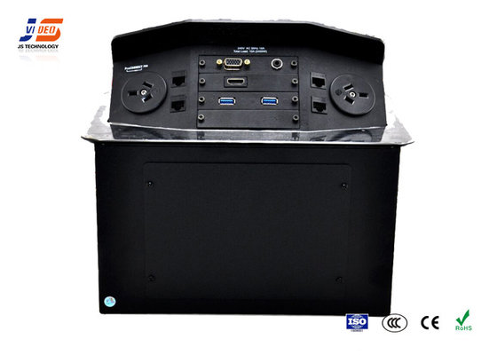 Customized Aluminum Conference Table Connection Box Pop Up In Black