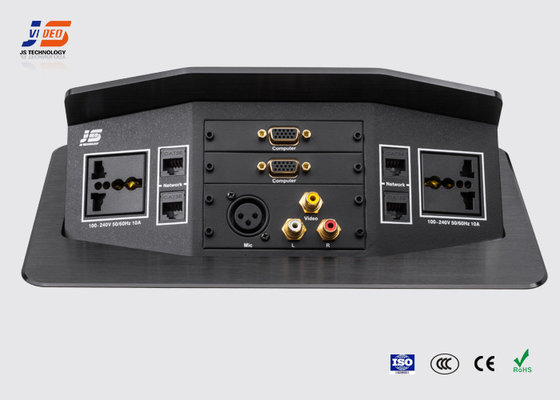 Customized Aluminum Conference Table Connection Box Pop Up In Black