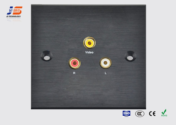 Composite Audio &amp; Video Multi Media Wall Plate , Electric Outlet Wall