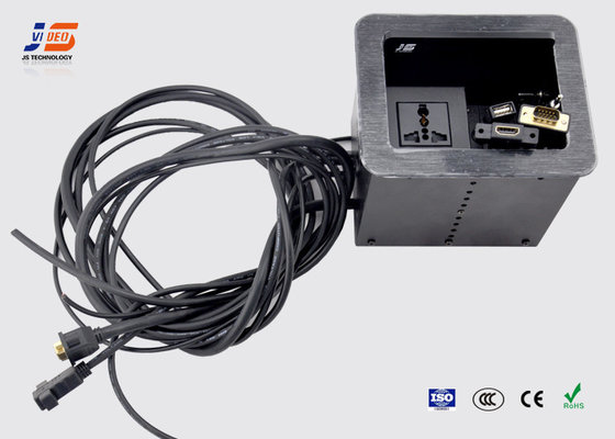 Durable Aluminum Multimedia Connection Box HDMI VGA Socket Table Cable Management