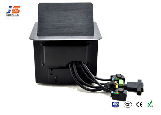 Tilt Up Aluminum Tabletop Interconnect Box Multiple Socket With VGA Audio Video