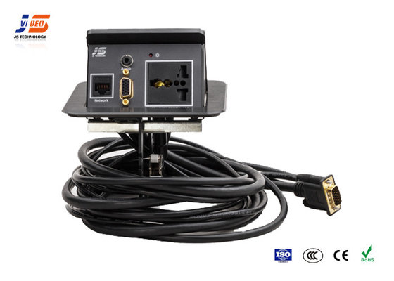 Black Sand Blast Tabletop Interconnect Box , 3 Pin Electrical Socket Power Socket