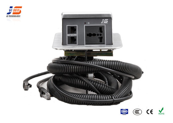 Silver Brushed / Sand Blast Tabletop Socket , RJ45 Network Multimedia Socket
