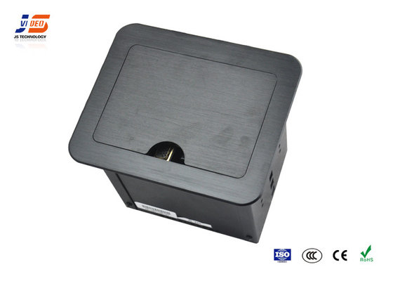 Flush-mount Meeting Room Desk Cable Outlet with Power USB / Audio