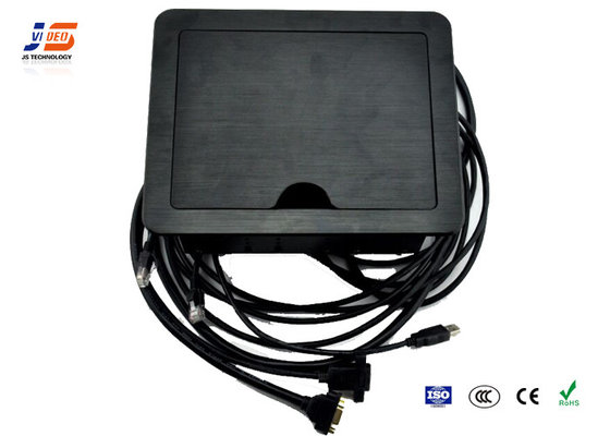 Fliping Lid Desk Cable Outlet HDMI , Universal Power Plug Conference Table Sockets