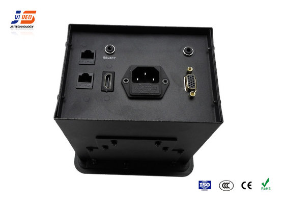 Aluminum Tabletop Interconnect Box VGA HDMI AC Power Table Top Socket