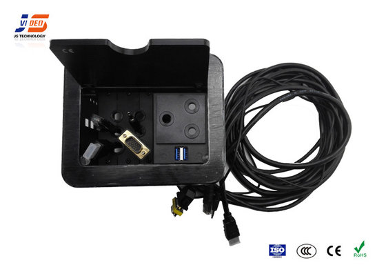 Convenient Tabletop Power Outlet , Black Conferance Room Table Box