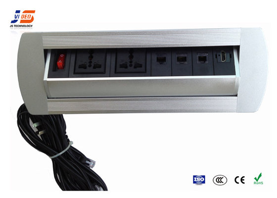 Aluminum Desk Cable Outlet Table Outlet With USB VGA AC Power