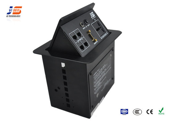 AC Power POP Up Tabletop Interconnect Box , Conference Table Electrical Outlets