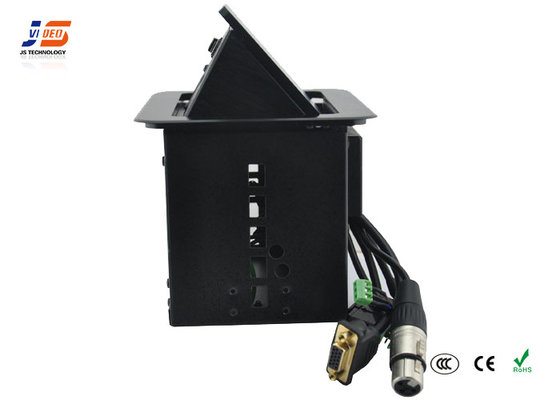 Black / Silver Tabletop Interconnect Box Power RJ45 Microphones Connectors