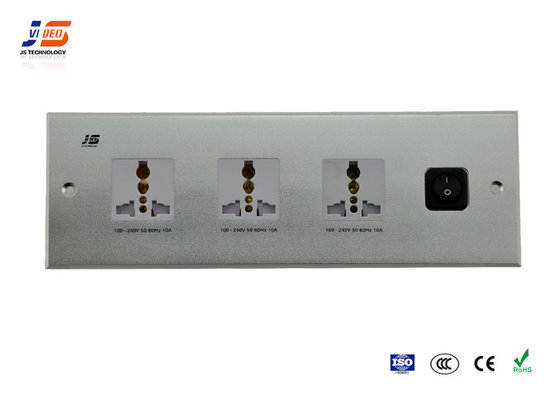 Silver Aluminum 5V USB Charger Socket For Conference Tabletop /  Wall Mounted