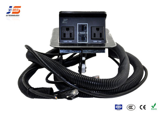 Power Data RJ45 Conference Table Connection Box , German Oulets