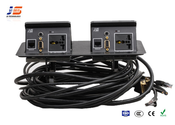 Electrical Tilt Up Conference Table Connection Box , 15 Pin HD VGA 220V
