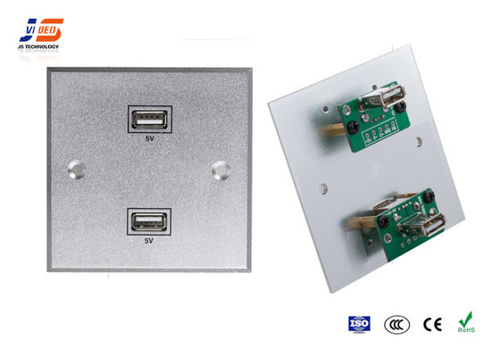 Sand Blast Multi Media Wall Plate Outlet  2 * USB 5V Charger Socket