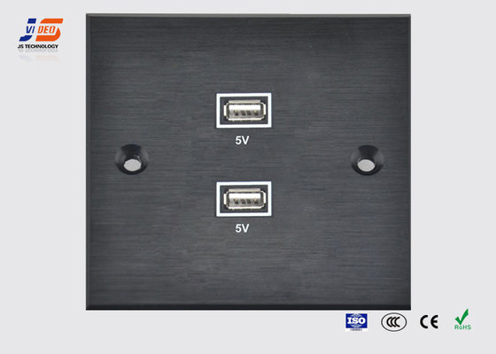 Sand Blast Multi Media Wall Plate Outlet  2 * USB 5V Charger Socket