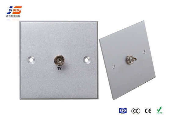 Silver / Black Interconnect Box  , Wall Outlet Faceplate With TV Port