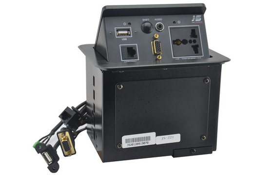 German Plug Tabletop Interconnect Box , Desktop Socket USB VGA RCA Ports