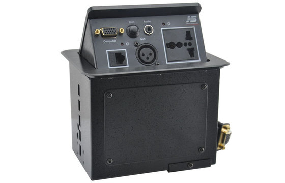 Desk Pop Up Plug Tabletop Interconnect Box With Power RJ45 XLR
