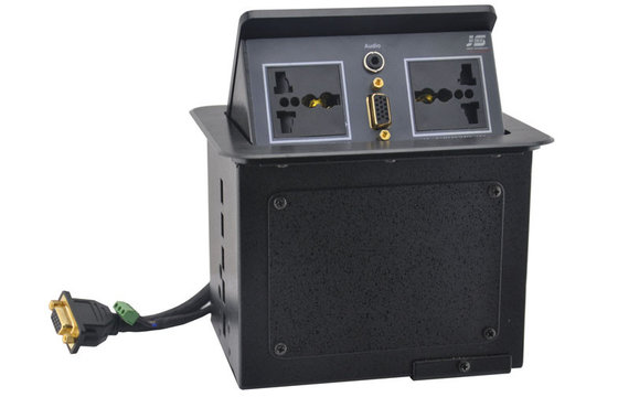 Tabletop Interconnect Box , Electrical Power Box Power Plugs Sockets VGA 10A
