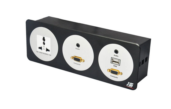 Table Top Hotel Sockets With Audio Connection , Universal Plug