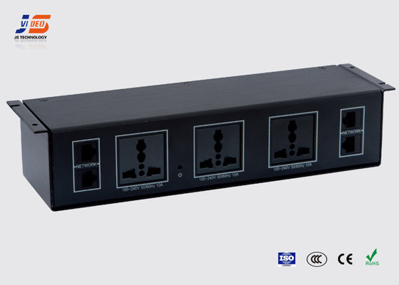 Office Room Multimedia Connection Box  ,  3 × Power 4 × RJ45 Undertable Outlet