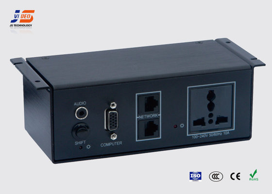 Conference Table Connection Box Power Socket with Stereo Audio Ports