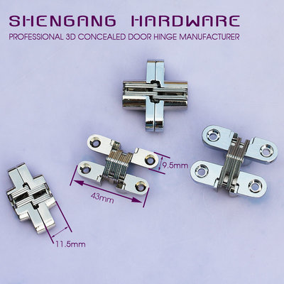 Folding Invisible Concealed Cross Door Hinge Zinc Alloy Hidden Hinges for Door Furniture Hardware