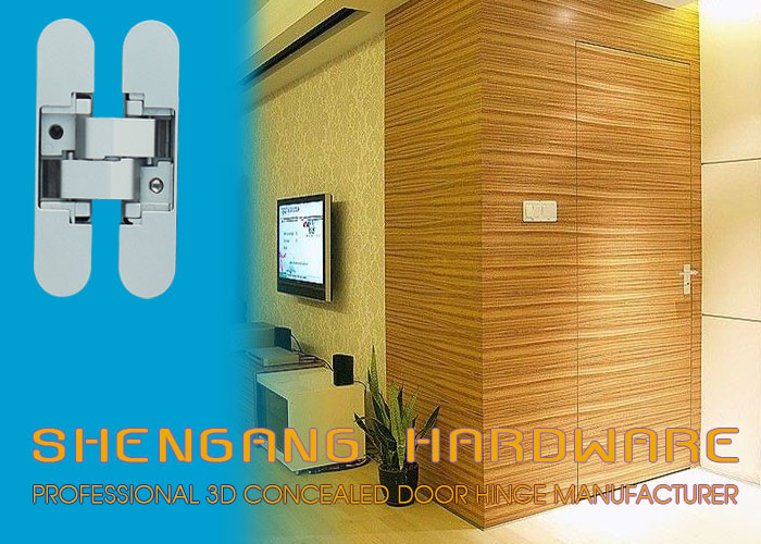 180 Degree European Door Hinges Silver Baking Thick Door Zinc Alloy Concealed Full Concealed Hinge SG-HC3540