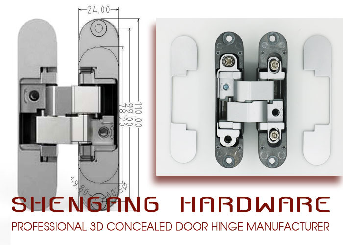Adjustable Concealed Italian Hinges With Zinc Alloy Material 110*24*26*25.5 mm