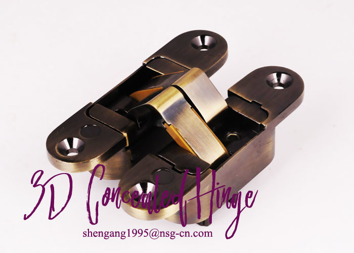 Residential  Fully Adjustable 3d Concealed Hinge 180 Degree For Secret Doors