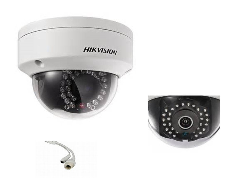 3MP White Hikvision IP Camera High Resolution Dual Streams 30m IR Range