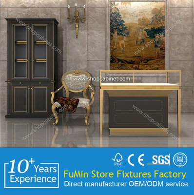 Floor rotative Jewelry Showcase with Locking Storage Drawer supplier